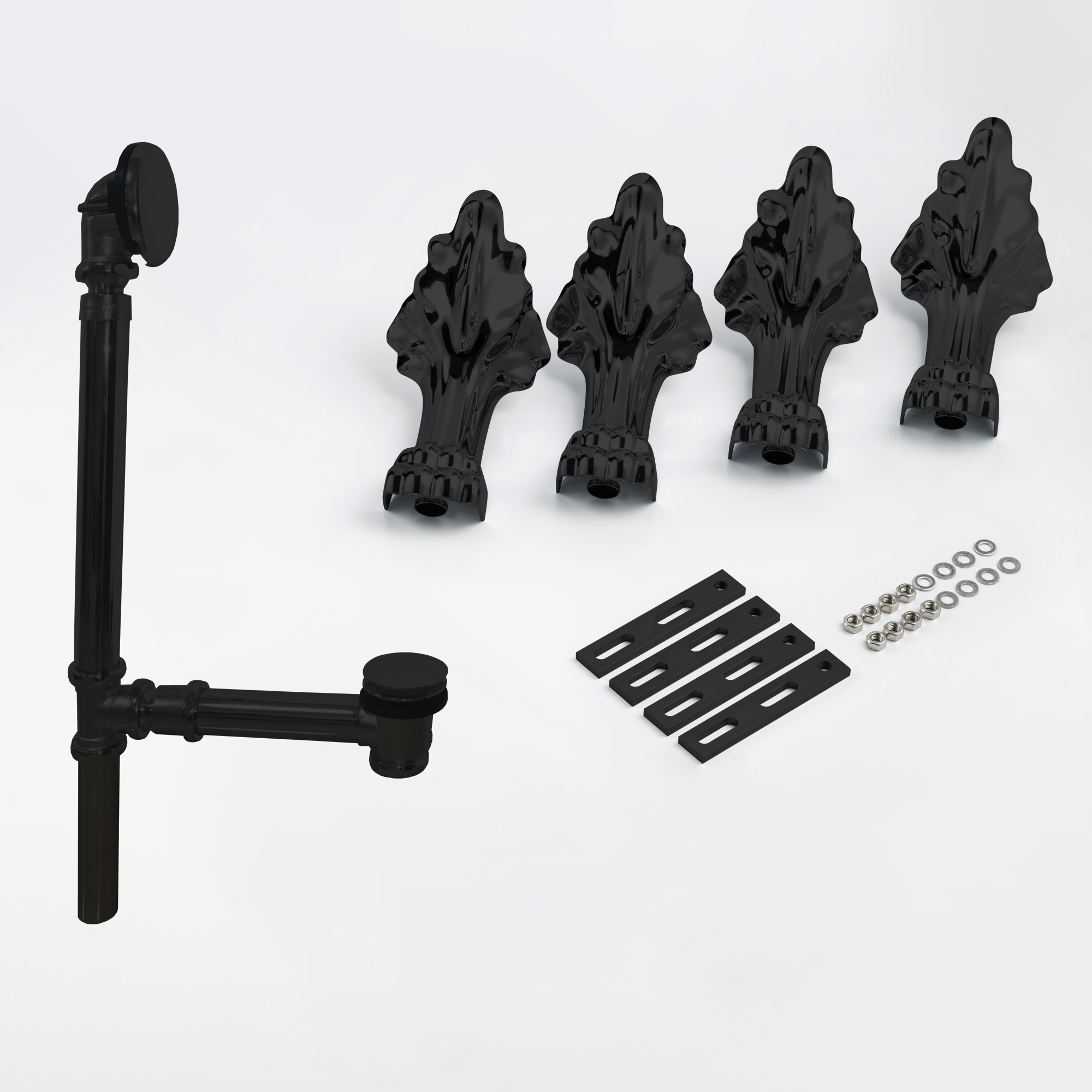 ᐅ【Matte Black Pop Up Drain & Overflow Kit-WOODBRIDGE】