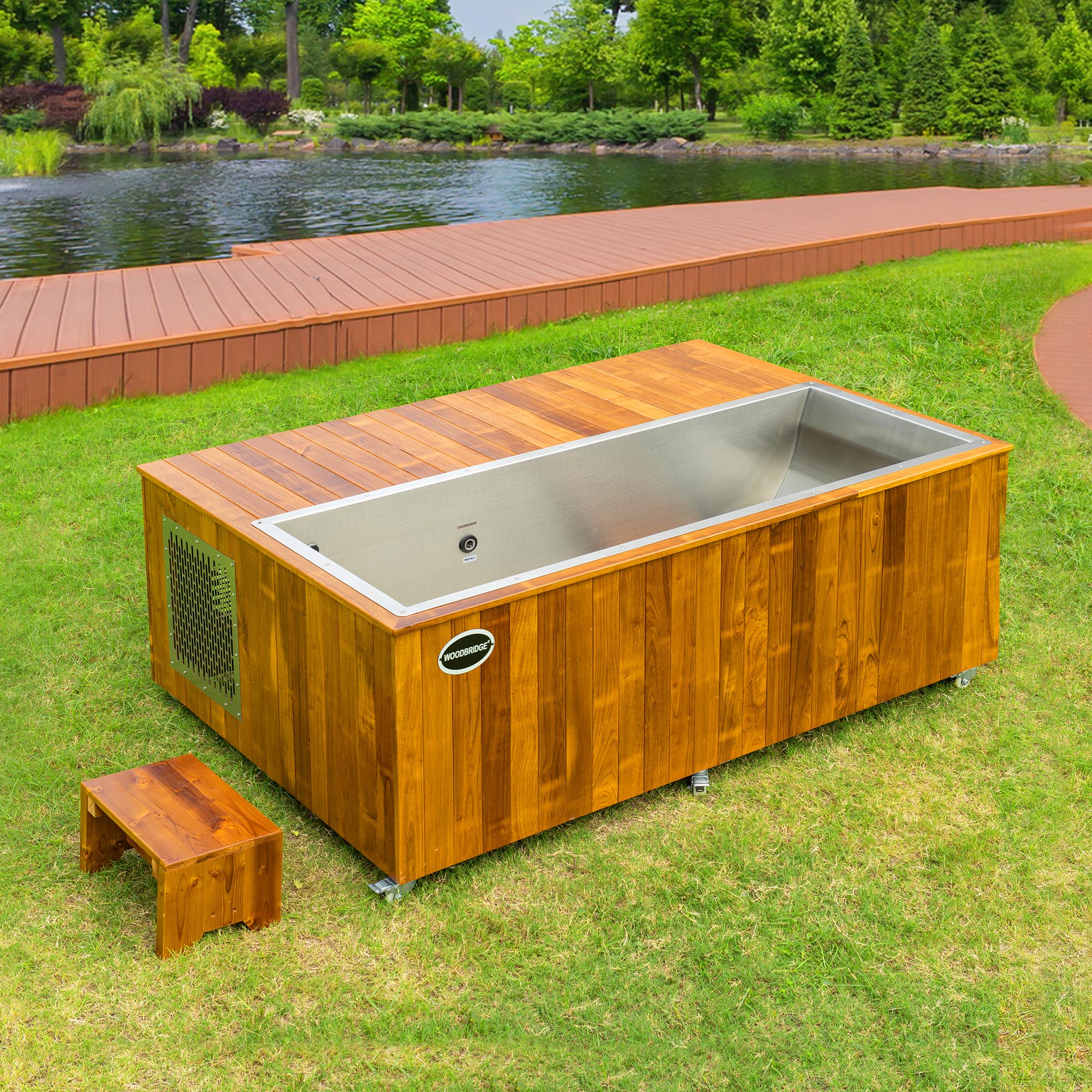 ᐅ【WOODBRIDGE 71" Luxury Cold Plunge Ice Tub with Chiller and Heater ...